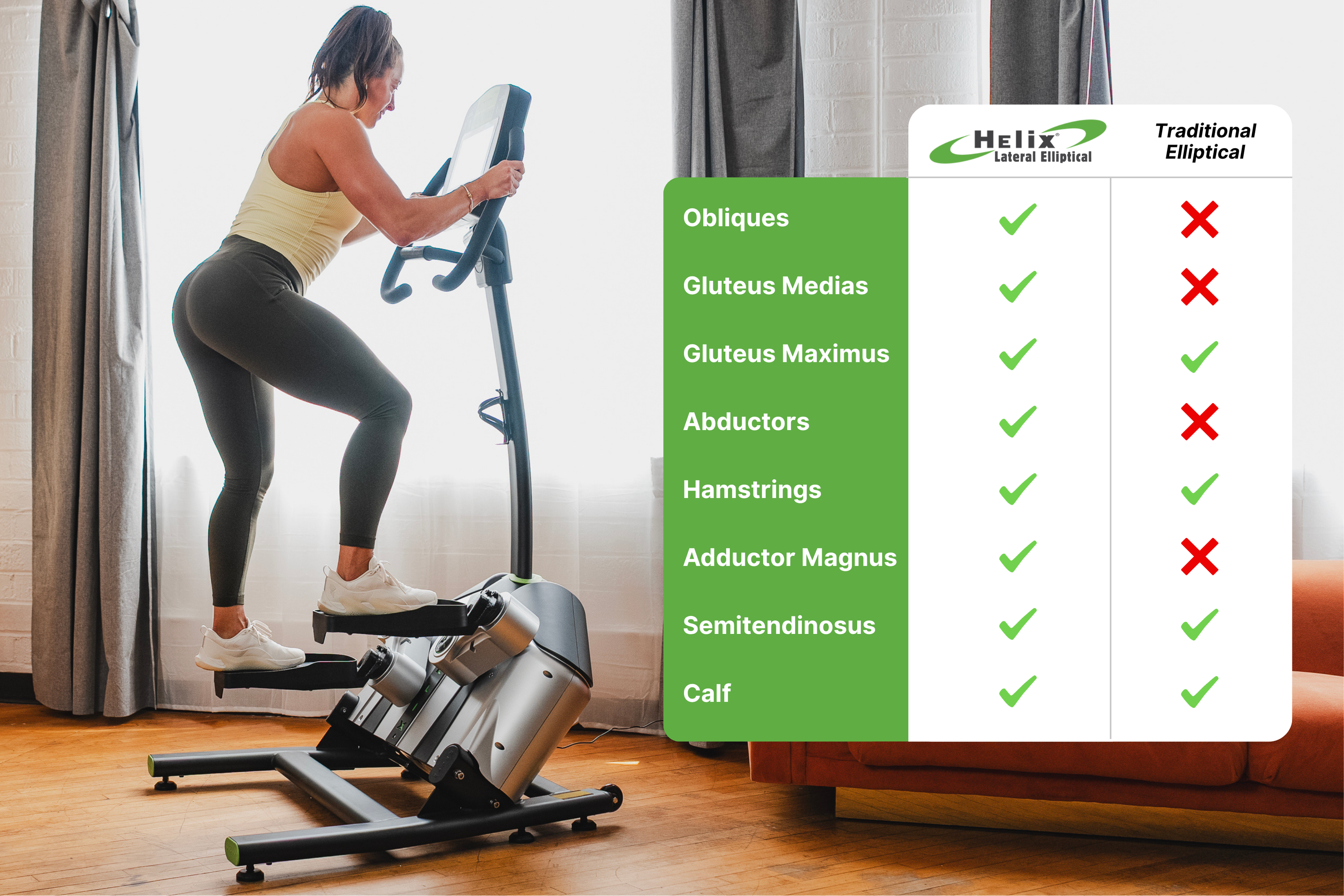 Helix® Lateral Elliptical l Train in 3 Planes of Motion – Helix Fitness